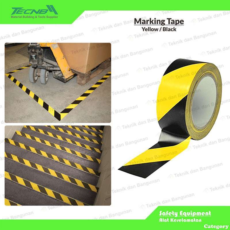 Jual no brand Lakban Lantai Kuning Hitam Floor Marking Tape 2 inch x 32 Meter di Seller Teknik ...
