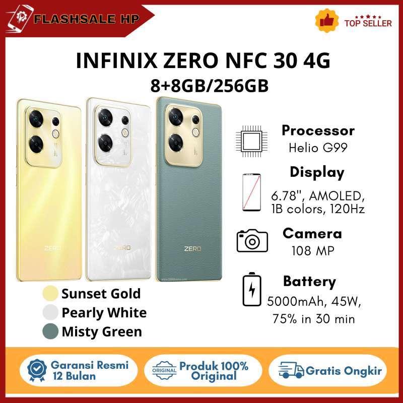 Promo INFINIX ZERO 30 4G NFC RAM 8/256 GB GARANSI RESMI Diskon 10% di Seller FLASHSALE HP ...