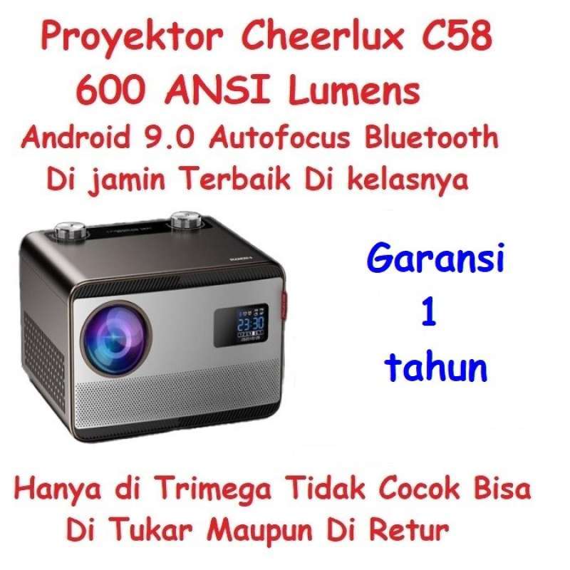Promo Proyektor Cheerlux C58 Android Wifi 600 ANSI Lumens Autofocus ...