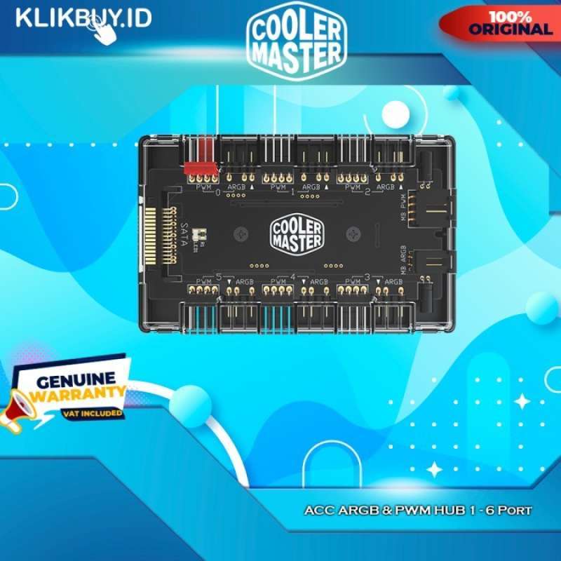 Promo COOLER MASTER MASTERFAN ARGB AND PWM HUB 6 PORT FAN CASE ...
