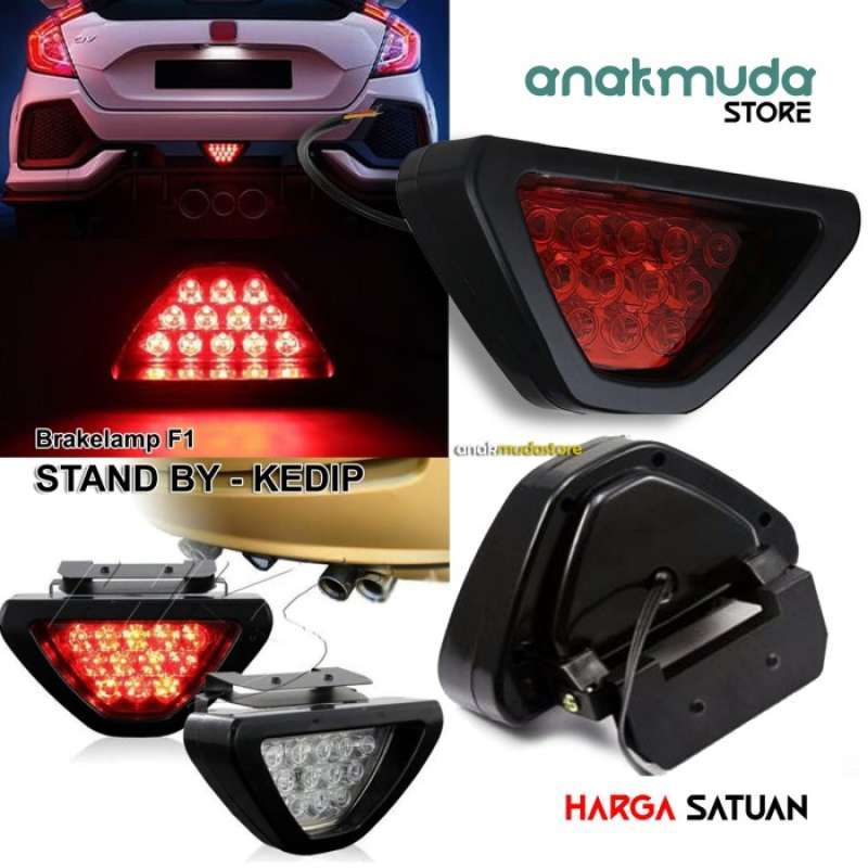 Jual LAMPU REM BELAKANG SEGITIGA MODEL F1 LED STOP LAMP KEDIP MOBIL ...