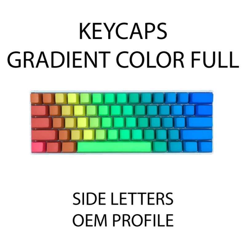 Promo ALCHA KEYCAPS GRADIENT FULL COLOR PBT DOUBLE SHOT SIDE LETTERS ...