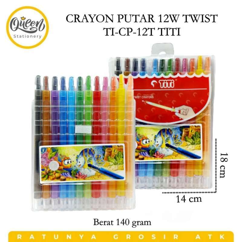 Jual 1 SET CRAYON PUTAR 12W TWIST TI-CP-12T TITI ALAT MEWARNAI KRAYON ...