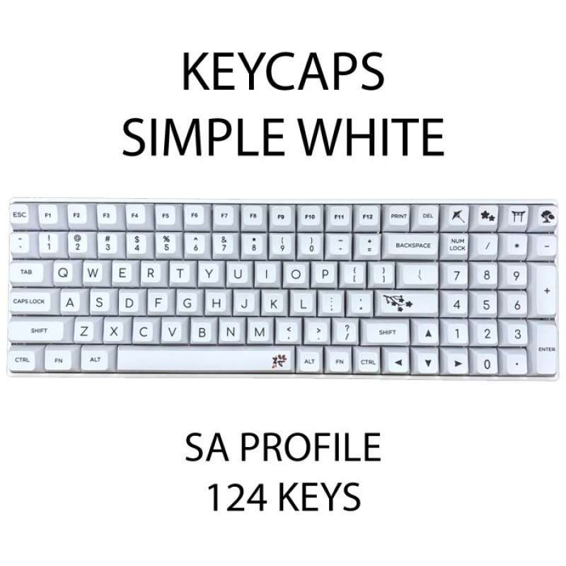 Promo Keycaps Pbt Simple White Sa Profile Mechanical Keyboard Diskon 33 ...