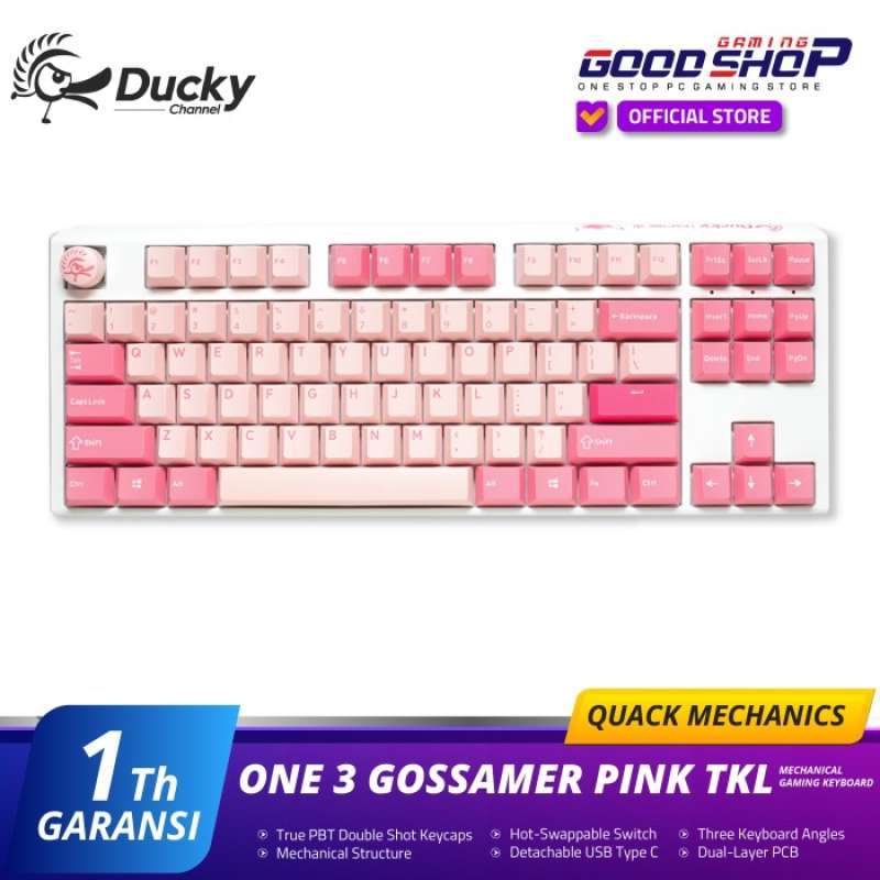 Promo Ducky One 3 Gossamer Pink Tkl Hotswap Rgb Mechanical Gaming ...