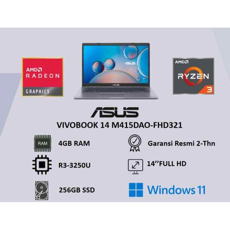 Jual Asus Vivobook 14 M415dao-fhd321 Amd R3-3250u 4gb/256gb 14 Fhd ...