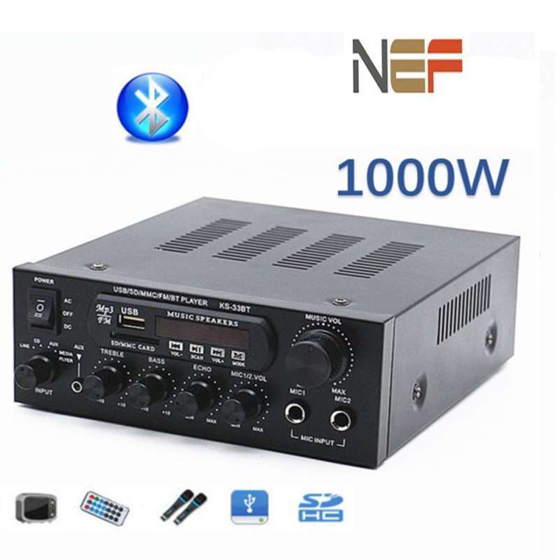 Jual Bluetooth EQ Audio Amplifier Home Theater FM 1000W-KS-33BT cocok ...