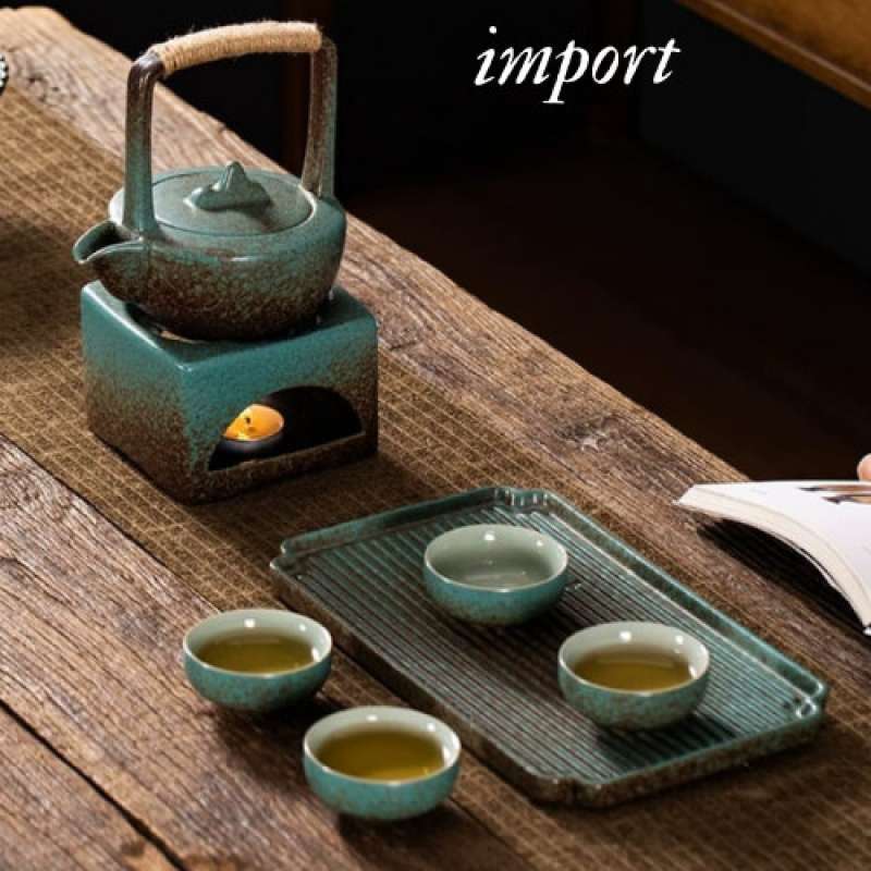 Promo Chinese Tea Pot Teko Tea Set Cangkir Teko Keramik Hijau Bonus ...