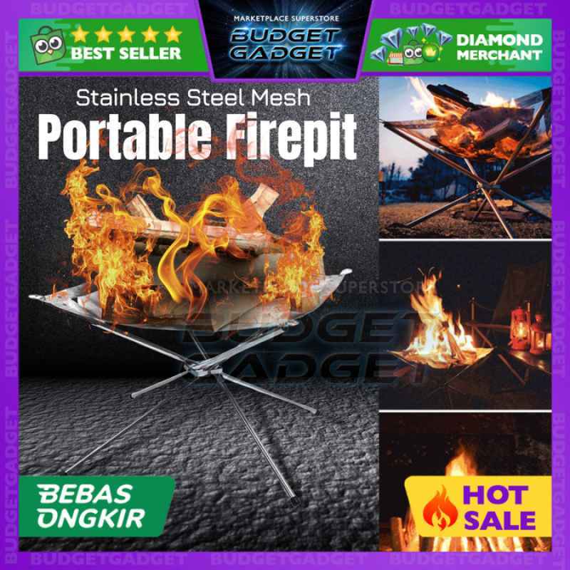 Promo Glodpuppe Stand Api Unggun Stainless Portable Solid Fuel Camping ...