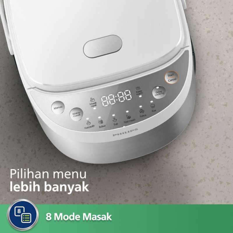 Promo Philips 0.85l Digital Mini Rice Cooker Hd3170/33 - White, Inner ...