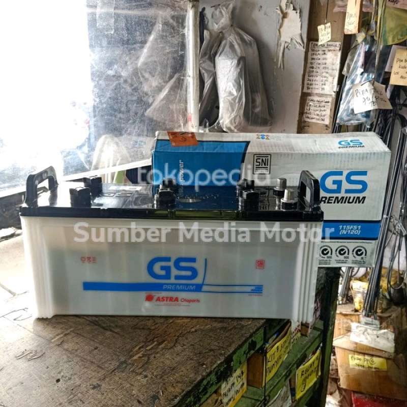 Promo Aki Accu Basah Mobil Gs Premium Astra N120 115f51 12v-120ah Original Diskon 23% Di Seller ...