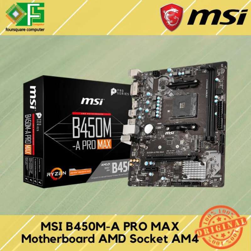 Jual Msi B450m A Pro Max Motherboard Amd Am4 Ryzen Di Seller Foursquare Computer - Babakan ...
