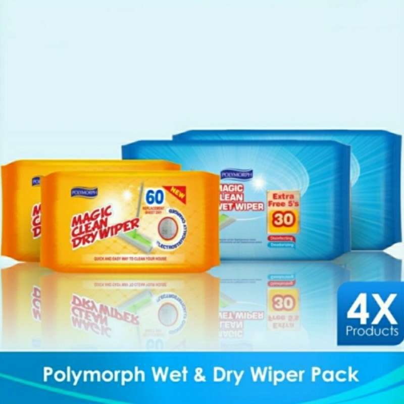 Promo Magic Clean Wet/Tisu Basah+Dry/Tisu Kering Pembersih Lantai Isi 4 ...
