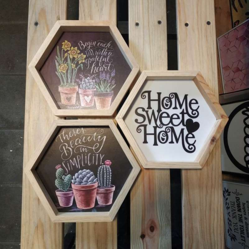 Promo Frame Hexagonal Tema Quotes Home Diskon 33% Di Seller Hendrijaya ...