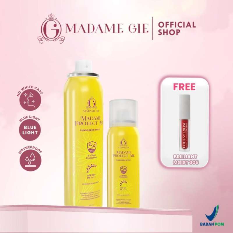 Promo [BUY 1 GET 1] Sunscreen Spray 100 ml Madame Gie Protect Me SPF50 +++++ Diskon 82% di ...