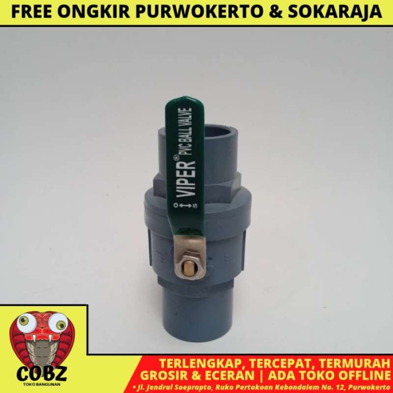 Jual 1 INCH / VIPER Stop Kran Polos Ball Valve PVC Plastik Per Pcs di ...