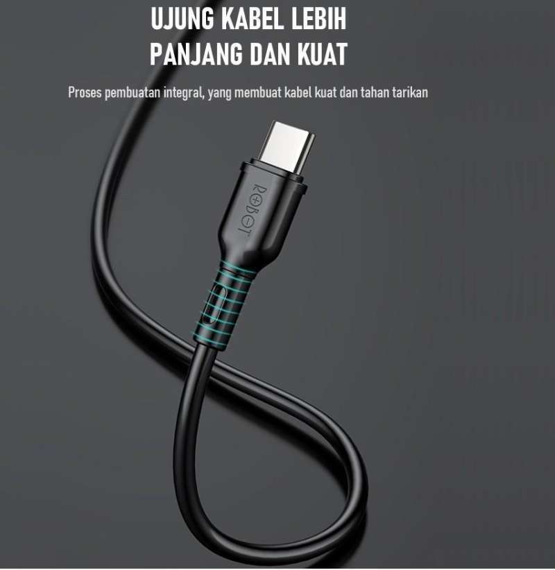 Jual ROBOT RBC100S Cable Kabel Data Charging USB-C Type C 2.4A 1M Per ...