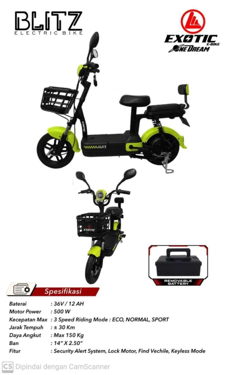 Jual Sepeda Listrik Exotic Blitz Original Terbaru - Harga Promo Murah ...