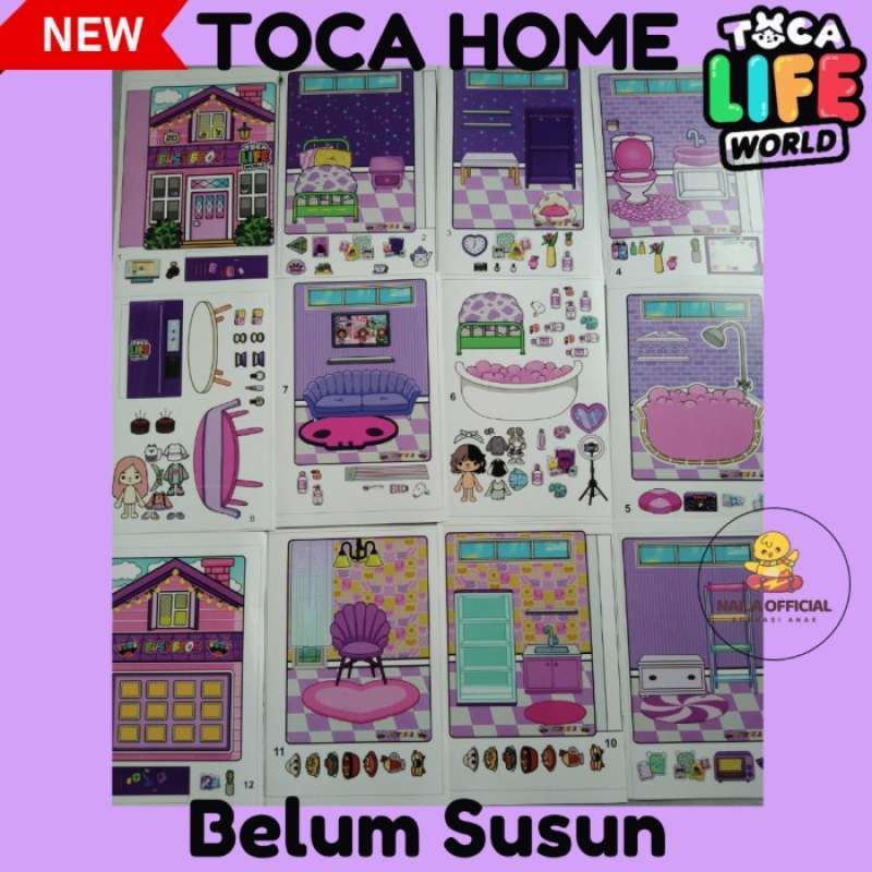Promo Paper Doll Toca Boca Life World Purple House In Quite Busy Book ...
