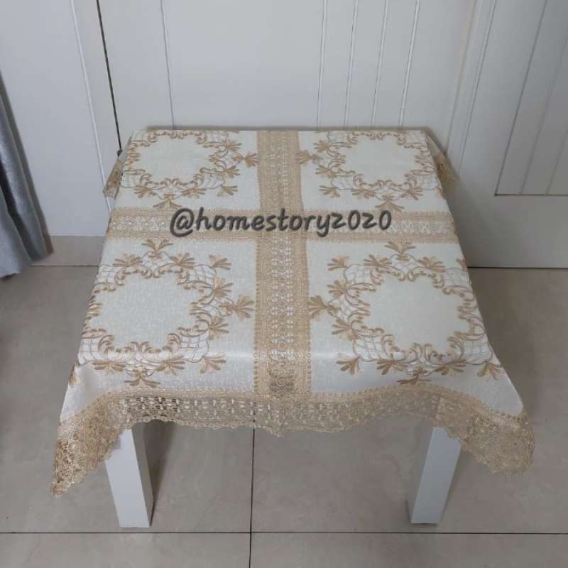 Promo Taplak Meja Segi Empat Taplak Meja Kotak Taplak Meja Betawi Oshin 90cm - Kream Tua No1 ...