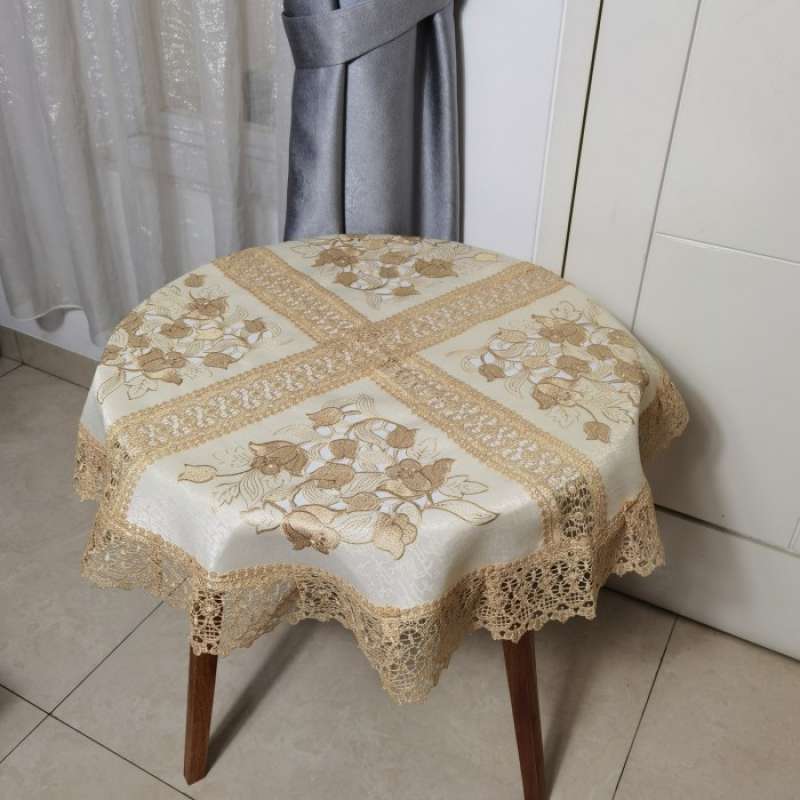 Promo Taplak Meja Segi Empat Taplak Meja Kotak Taplak Meja Betawi Oshin 90cm - Kream Tua No1 ...