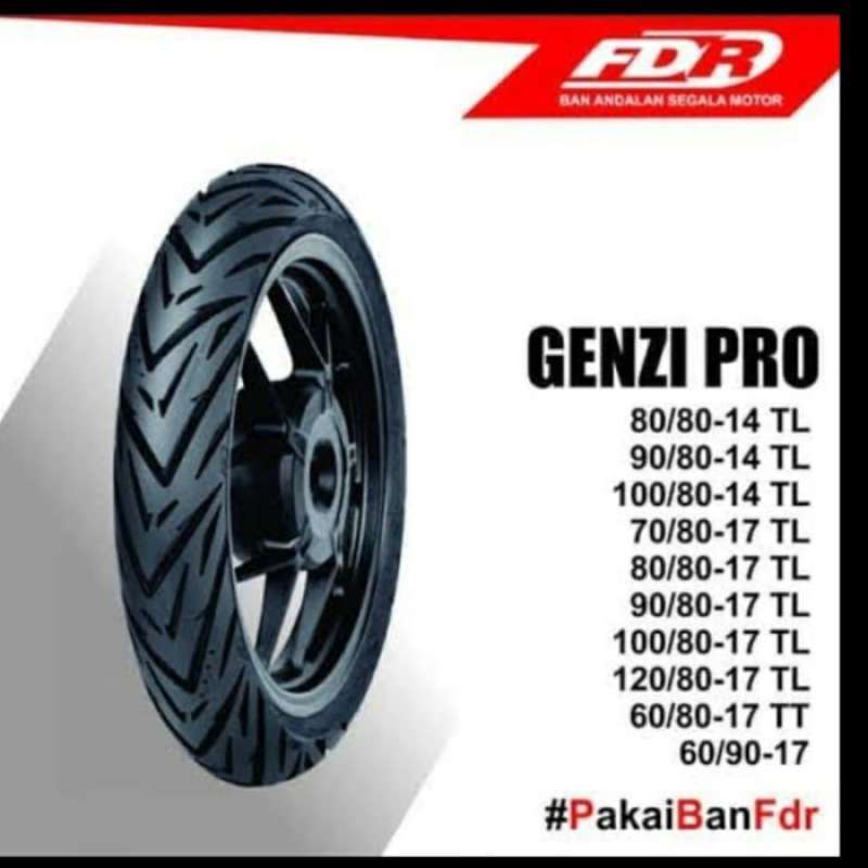 Promo Ban Motor Matic Fdr Tubless 100/80-14 Genzi Pro + Bonus Diskon 23 ...