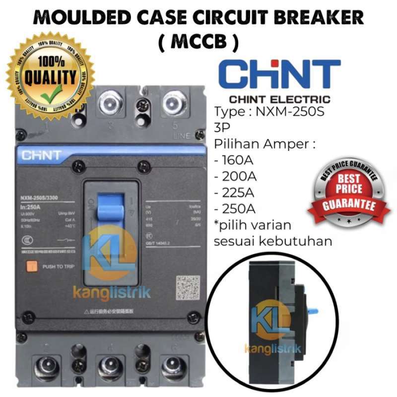 Promo Mccb Chint Nxm 250s Breaker Nxm 250s Mccb Chint 160a 200a 225a