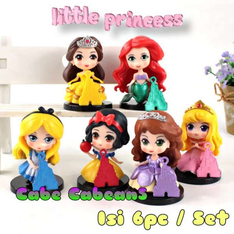 Jual Action Figure Princess Disney Set 6 Topper Cake Dekorasi Kue Ultah ...