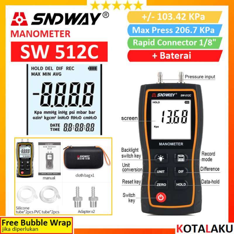 Promo Digital Manometer Digital Pressure Gauge Sndway SW 512 C Diskon 23% di Seller Gamora store ...