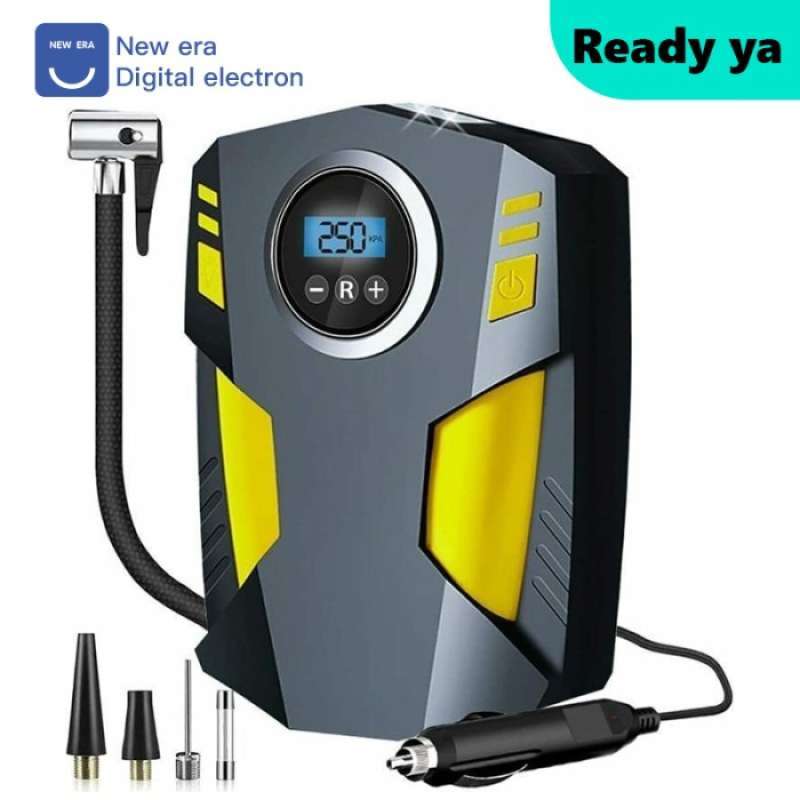 Promo Pompa Mobil Portable Inflator Pompa Ban Mobil Elektrik LCD Pompa ...
