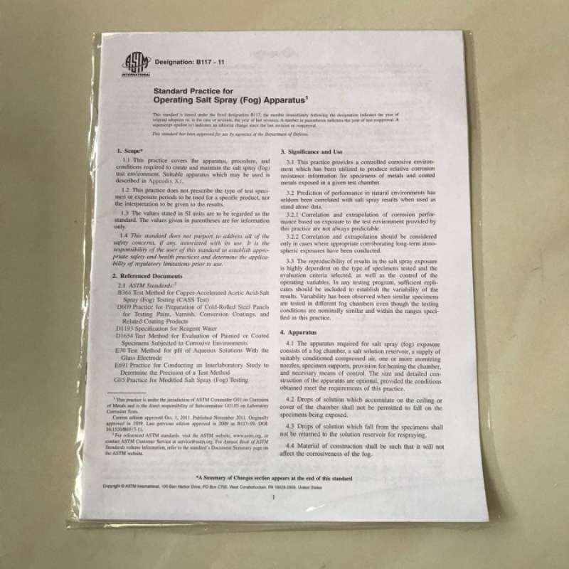 Promo ASTM B117-11 Standard Practice for Operating Salt Spray Fog ...