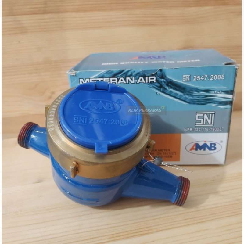 Promo AMNB Water Meter Meteran Air Body Besi PDAM SNI / Flow Water 1/2 ...