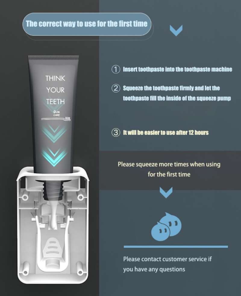 Jual Dispenser Odol Toothpaste Tempat Pasta Gigi Mini Otomatis - Abu ...