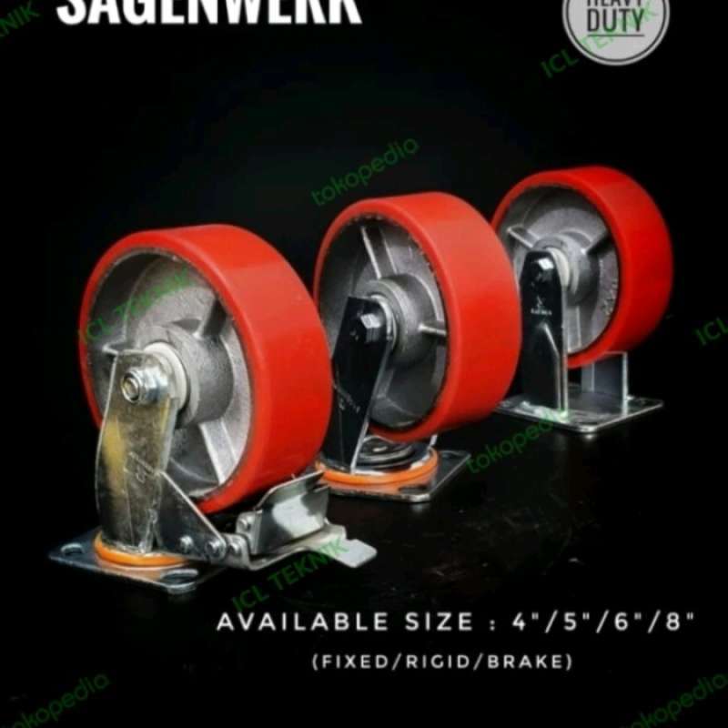 Promo Roda Caster 6 Inch PU Roda Troli Heavy Duty RodaTroly Sagenwerk ...