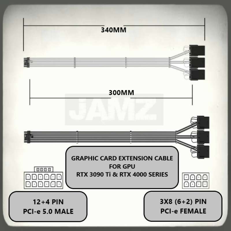 Promo Psu Cable Vga 12vhpwr 600w Rtx 4000 Series Pcie 5.0 12+4 Pin Atx ...