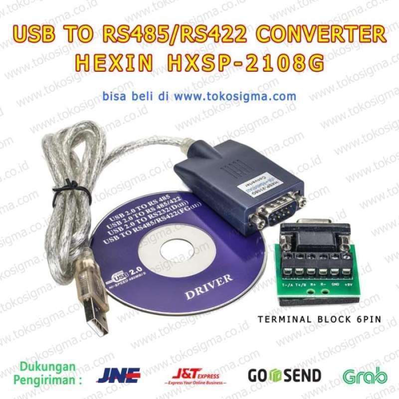 Promo USB 2.0 To SERIAL RS485/RS422 Converter HEXIN HXSP-2108G T BLOCK ...