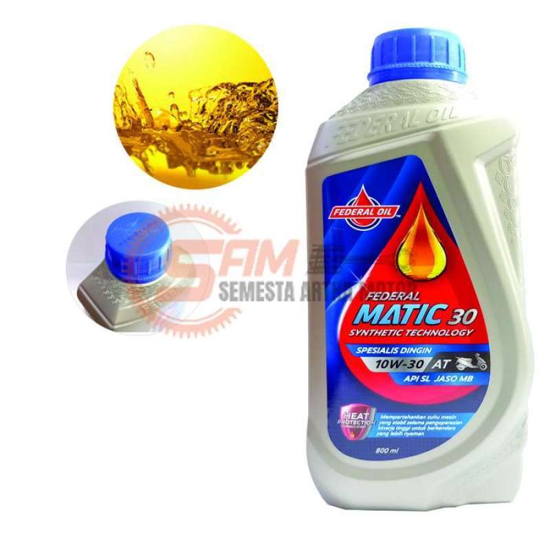 Jual Oli Federal Matic 800ml 30 Botol Abu 10w30 Jaso MB Motor Matik di ...