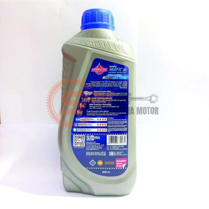 Jual Oli Federal Matic 800ml 30 Botol Abu 10w30 Jaso MB Motor Matik di ...