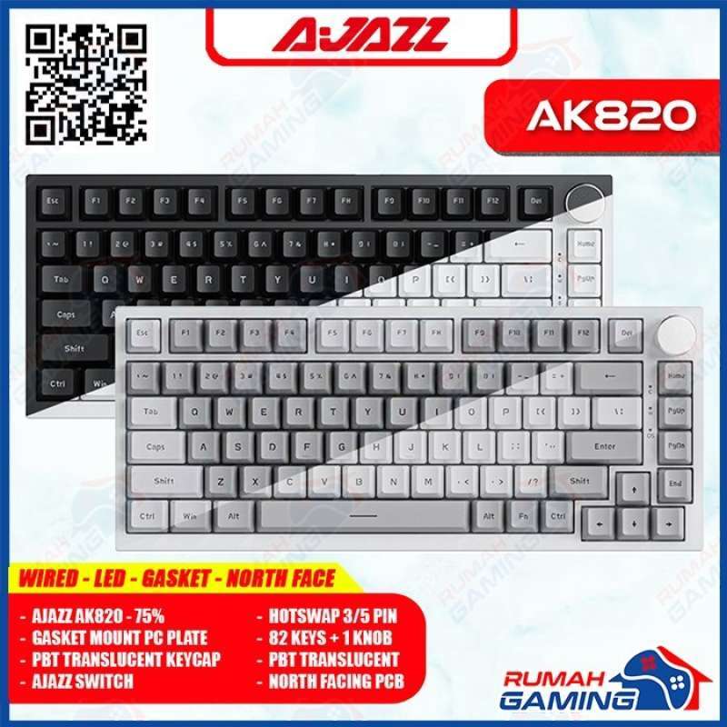 Promo Mechanical Keyboard - Ajazz Ak820 - 75% - Wired - Gasket - Hotwsap Led Diskon 23% Di ...