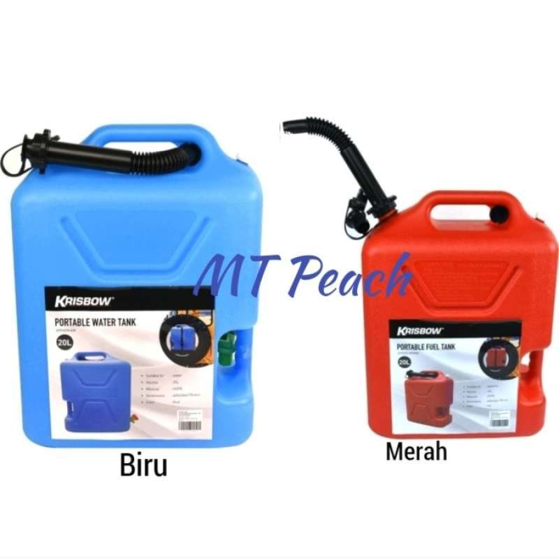 Promo Krisbow Jerigen Bensin Solar Plastik 20l Fuel Gasoline Tank Jerry ...