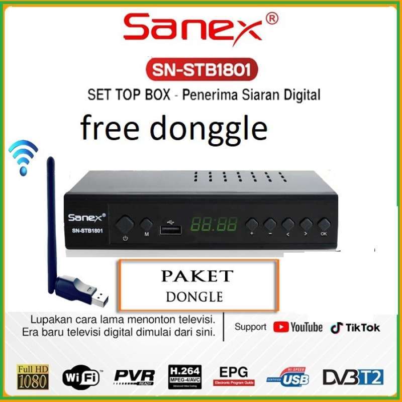 Promo Set Top Box SN-1801 DVB STB Receiver Siaran Digital free dongle ...