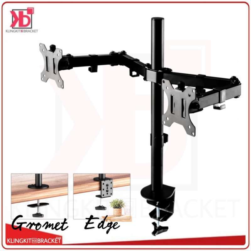 Promo Braket Monitor 14-27 Bracket Dual Arm Monitor Bracket Tv Desktop ...