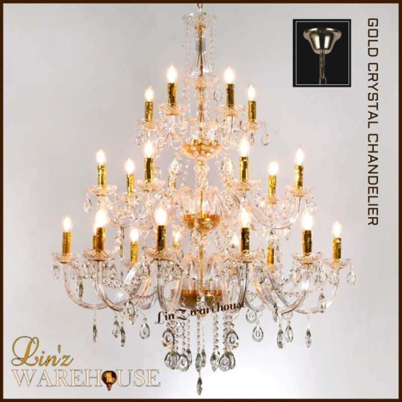 Promo Lampu gantung void kristal MODERN CRYSTAL CHANDELIER 24 ARMS Diskon 23% di Seller Surota ...