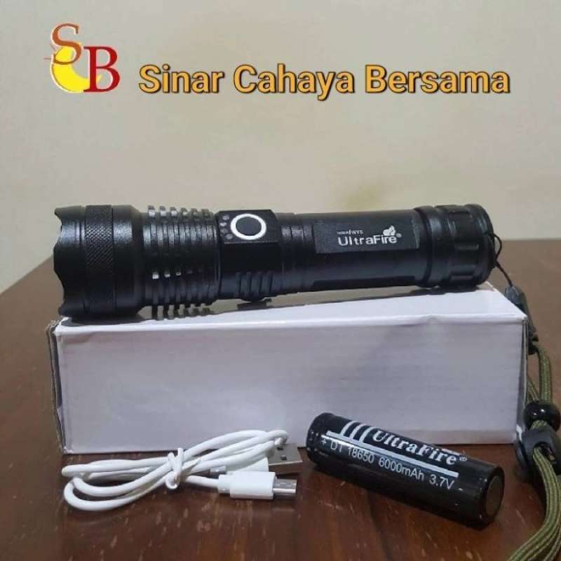 Promo Paket Senter LED X 50 Ultrafire Cree batre 18650 Black ...