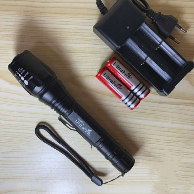 Promo Paket senter LED ultrafire police panjang cree XML T6 18650 zoom ...