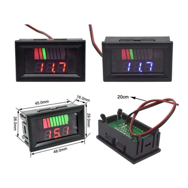 Jual Voltmeter Indikator Level Pengisian Baterai Aki 12v - 72v Di Seller Bitech - Benda, Kota ...