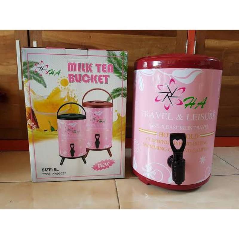 Jual Milk tea bucket 8 liter merk HA( WARNA HIJAU SAGE) /milk tea ...