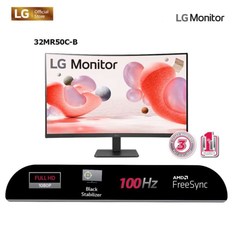 Promo Lg Monitor 32mr50c-b 32'' Curve Monitor Fhd With Amd Freesync ...