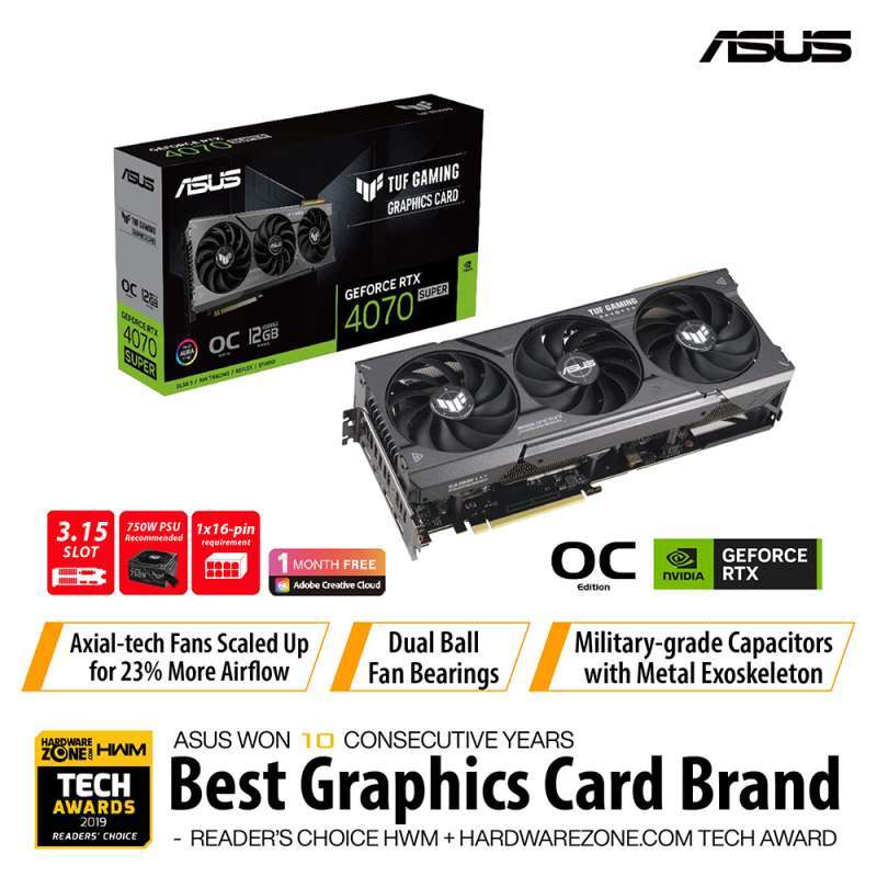 Jual VGA ASUS RTX 4070 Super Dual Gaming OC 12GB GDDR6X di Seller ...