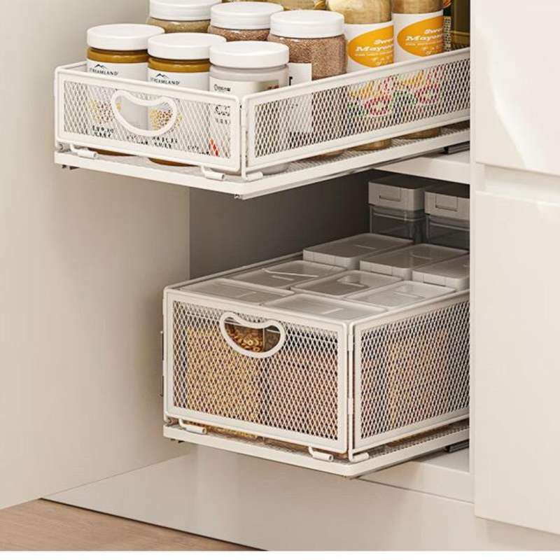 Jual Stackable Pull Out Storage Cabinet Spice Rack / Keranjang ...